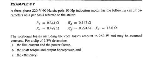 Solved Example 82 A Three Phase 220 V 60 Hz Six Pole 10 Hp