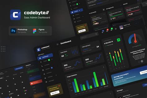 Codebyte Saas Admin Dashboard UI Template On Yellow Images Creative Store