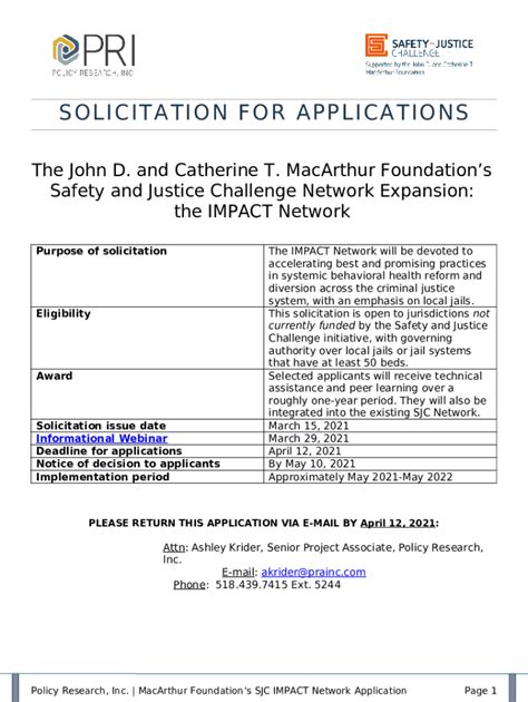 Solicitation For Applications Sequential Intercept Model Doc Template