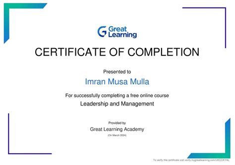 Completed Leadership And Management Course Imran Mulla Posted On The Topic Linkedin
