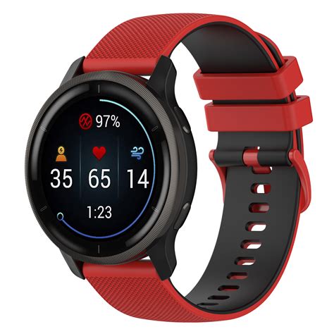 Mdm Electron Universal Two Tone Silicone Strap Redblack 20mm Mdm