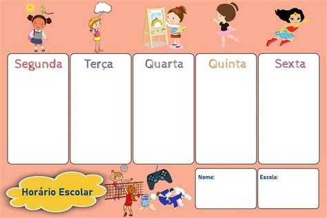 Horário De Aulas Para Imprimir Desenhos Imprimir