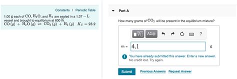 Solved Constants Periodic Table Part A 1 00 G Each Of CO H2 Chegg