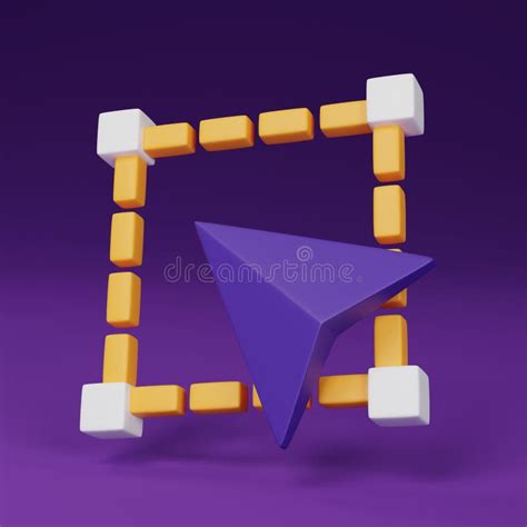 3d Icon Of Selection Frame And Cursor For Graphic Innovation 3d Render Stock Illustration