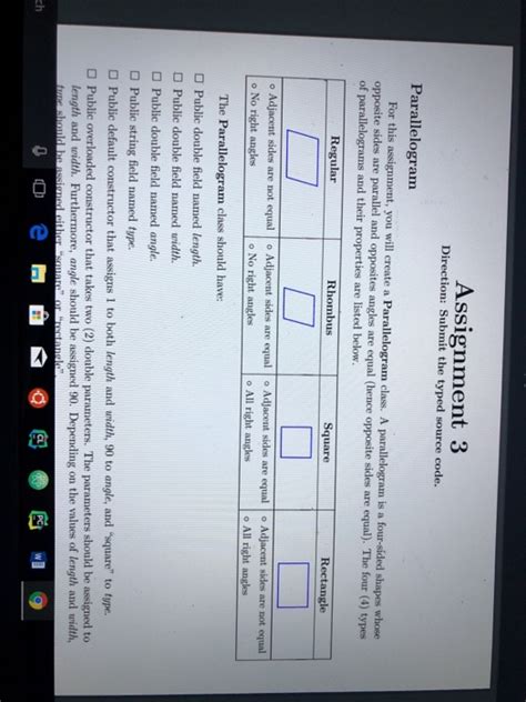 assignment 3 direction submit the typed source code