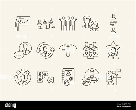 Workflow Line Icons Stock Vector Image And Art Alamy