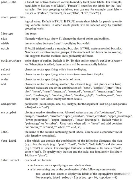 03 R包ggpubr学习 Ggboxplotggboxplot 函数参数介绍了该函数的基础用法和部分常用参数，在最后 掘金