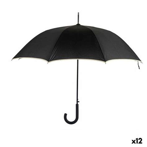 Paraguas Negro Crema Metal Fibra 95 X 95 X 86 Cm 12 Unidades Con