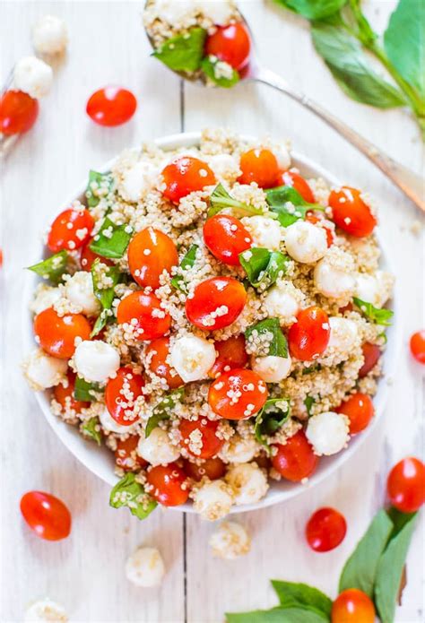 Fresh Caprese Quinoa Salad With Mozzarella 9 Ingredients Averie Cooks