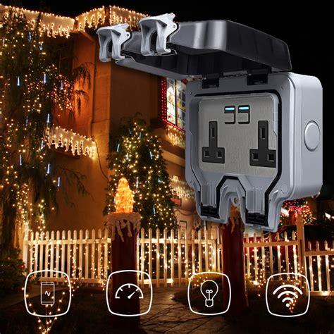 2 Gang Outdoor Smart Socket Lightwave