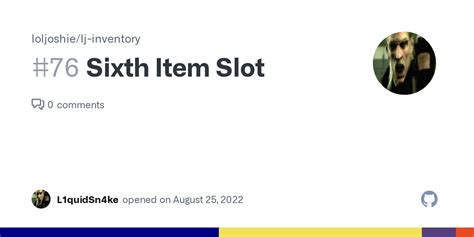 Sixth Item Slot · Issue 76 · Loljoshielj Inventory · Github