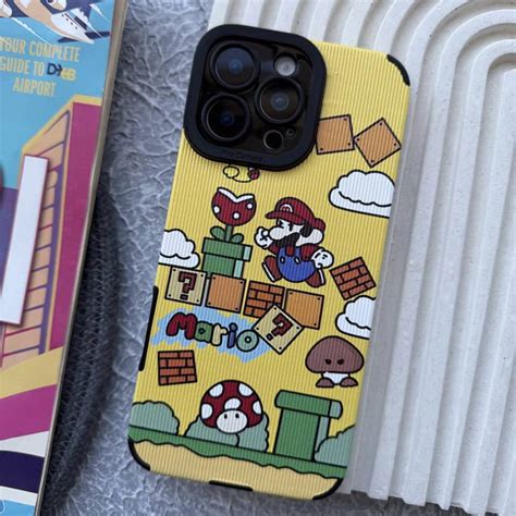 خرید قاب کبریتی سوپر ماریو Super Mario زرد آیفون