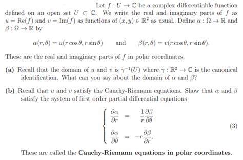 Solved Let F UC Be A Complex Differentiable Function Chegg