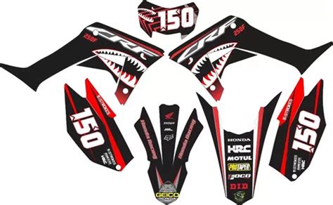 Kit Adesivos Gráficos Crf 250 Honda Shark Parcelamento Sem Juros