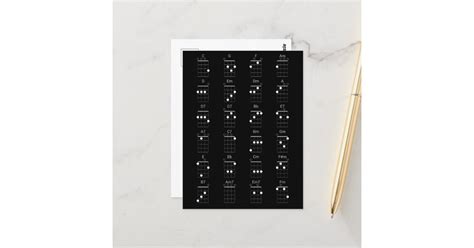 24 Common Ukulele Chords Chart Uke Cheat Sheet Postcard Zazzle