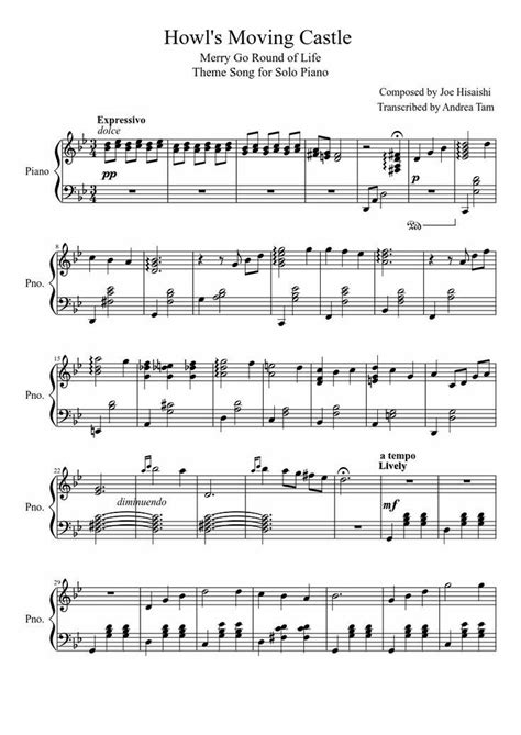 Howls Moving Castle Piano Piano Songs