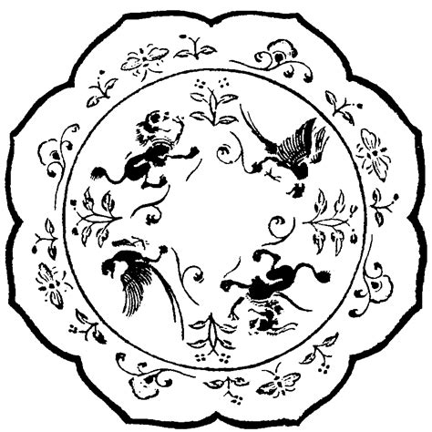 瑞兽狮子鹦鹉纹样 吉祥物 图片
