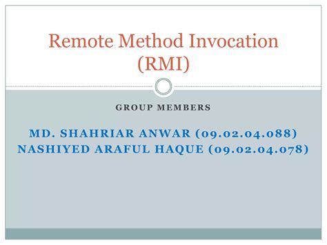 Remote Method Invocation Ppt