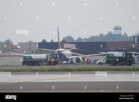 Ryanair Plane Tire Bursts On Landing Runway Damaged And Airport Closed