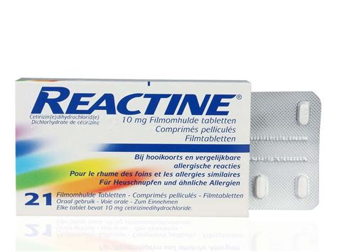 Reactine Tablet Filmomhuld 10mg 21 St Efarma Apotheek En Drogist