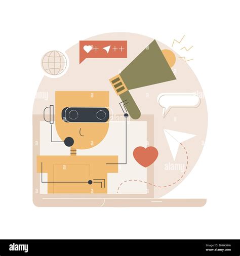 Artificial Intelligence In Social Media Abstract Concept Vector Illustration Artificial