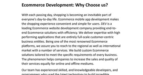 Ecommerce Development By Ecommerceappdevelopment Issuu