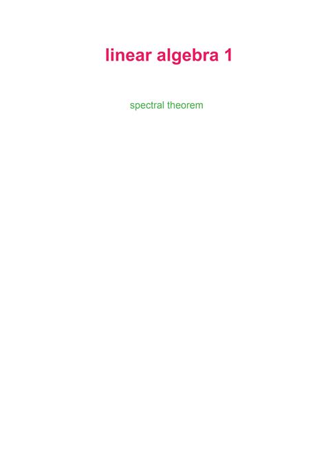 Solution Linear Algebra Spectral Theorem Studypool