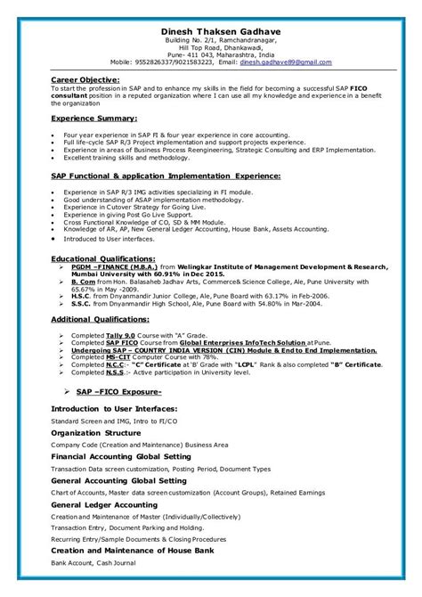 Sap Fico Resume