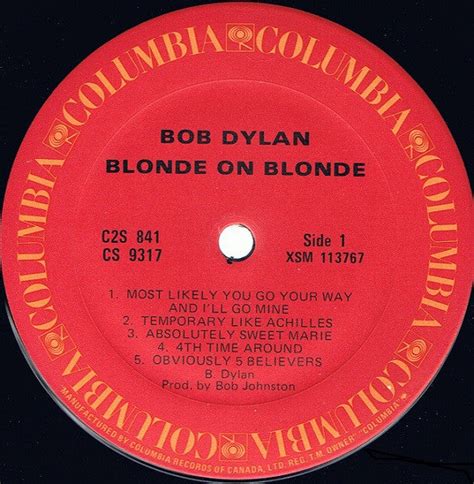 Bob Dylan ‎ Blonde On Blonde Vinyl Pursuit Inc