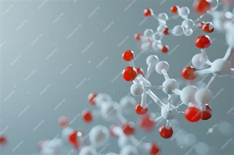 Premium Photo Molecular Structure On A Grey Background With Copy Space