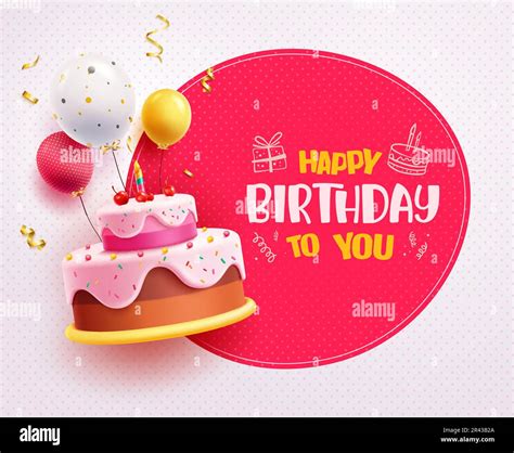Joyeux Anniversaire Motif Texte Vectoriel Gâteau Danniversaire Et