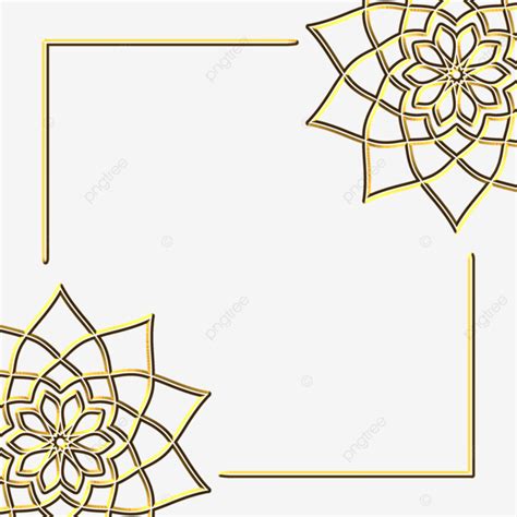 고급스러운 꽃 골든 프레임 국경 꽃무늬 이슬람의 Png 일러스트 및 Psd 이미지 무료 다운로드 Pngtree