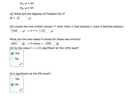 Solved The One Sample T Statistic From A Sample Of N 22