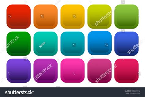 Colorful Square Buttons Isolated On White Stock Vector Royalty Free Shutterstock