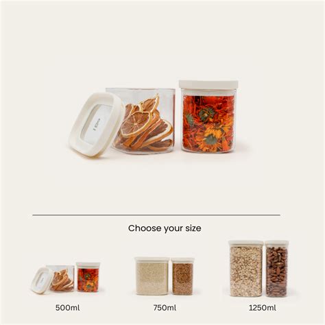 Glass Pantry Storage Containers Rectangle Canisters 2pk