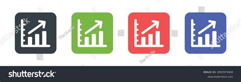 Growing Bar Graph Icon Business Chart Stock Vector Royalty Free