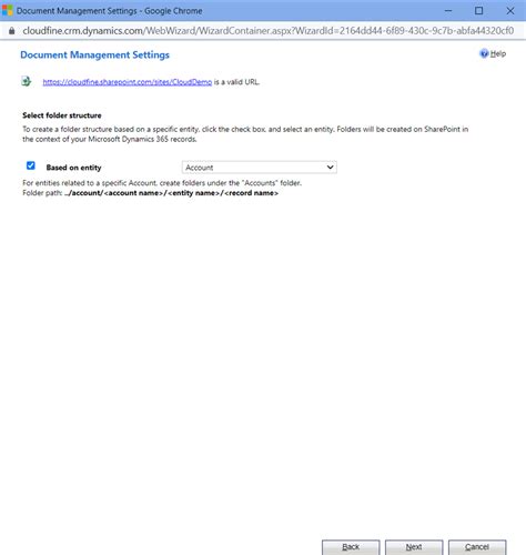Step 7 Check Based On Entity Document Libraries And Folders That Are Based On Account Entity