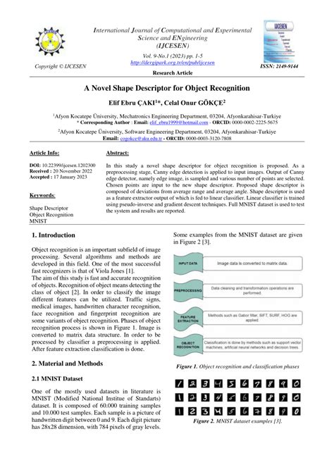 Pdf A Novel Shape Descriptor For Object Recognition