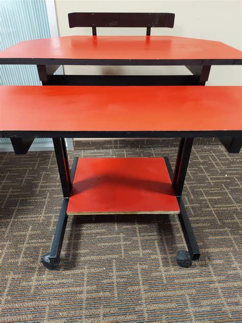 Two Tier Multi Function Computer Desk On Wheels