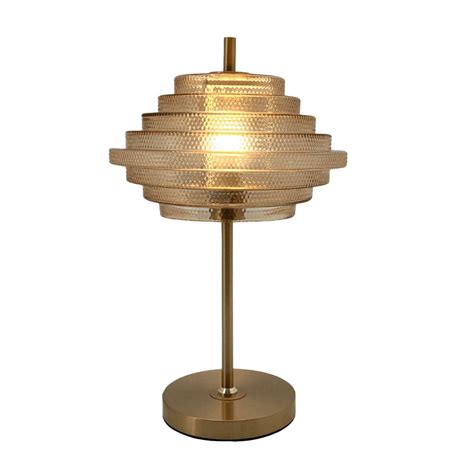 Cordian Brass And Antique Glass Table Lamp Elevenpast