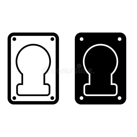 Hdd Icon Vector Set Hard Disk Illustration Sign Collection Computer