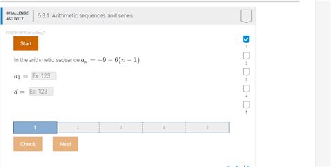 Solved CHALLENGE ACTIVITY 6 3 1 Arithmetic Sequences And Chegg Com