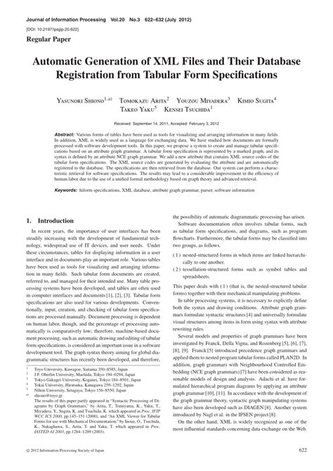 Pdf Automatic Generation Of Xml Files And Their Database Registration From Tabular Form