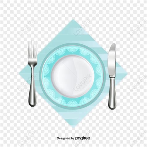 파란색과 흰색 도자기 일러스트 식기 벡터 주방용 칼 은기 Png 일러스트 무료 다운로드 Lovepik