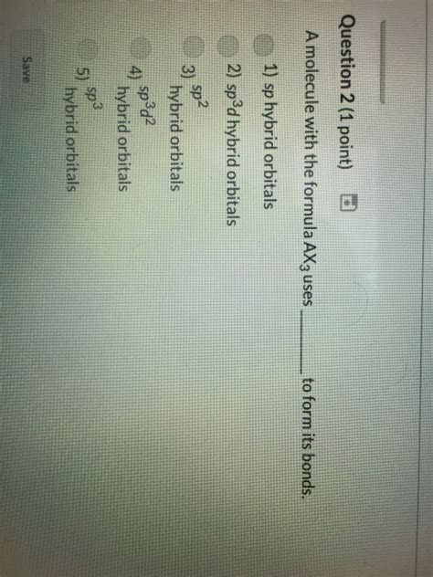 Solved Question 2 1 Point D A Molecule With The Formula