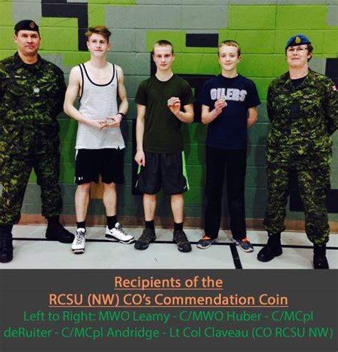 Rcsu Nw Cos Commendation Coin Congratulations To Mwo Huber Mcpl Andridge And Mcpl Deruiter