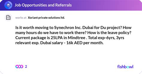 Is It Worth Moving To Synechron Inc Dubai For Du Fishbowl