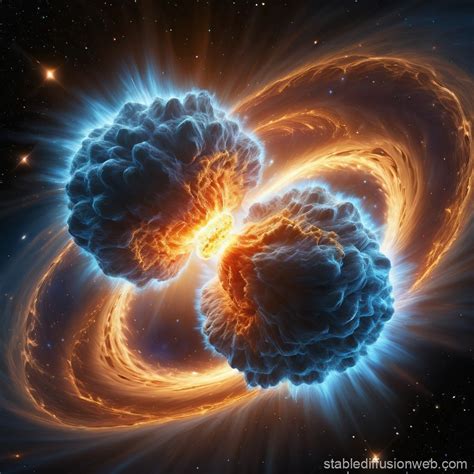 Neutron Star Collision In Deep Space Stable Diffusion Online