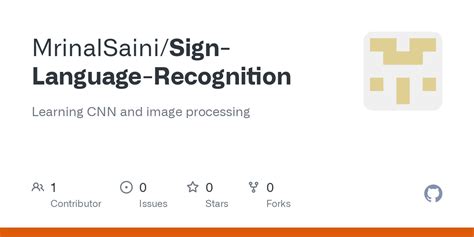Github Mrinalsaini Sign Language Recognition Learning Cnn And Image Processing