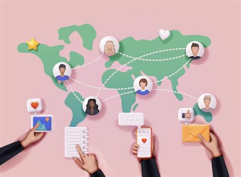 Global Communication Network Social Media Vector Image
